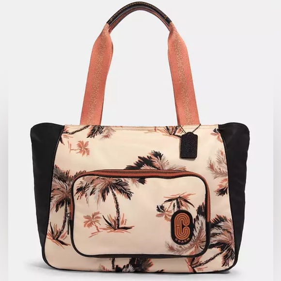 Coach | Bags | Coach Palm Tree Nylon Print Court Tote Bag | Poshmark